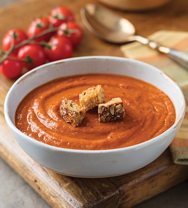 ROASTED GARLIC & TOMATO SOUP MADE WITH V8®VEGETABLE JUICE - Campbells Food Service